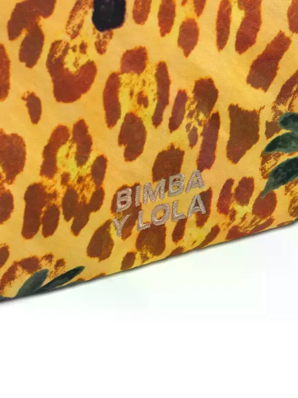 Bimba Y Lola Leopard Print Palm Motif Make-up Bag