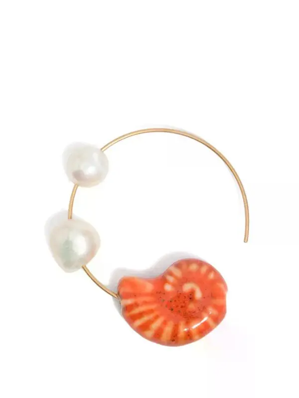 Bimba Y Lola Pearl Hoop Earrings