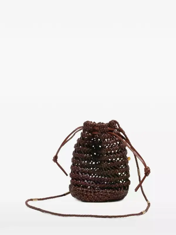 Bimba Y Lola Mini Braided Leather Bucket Bag