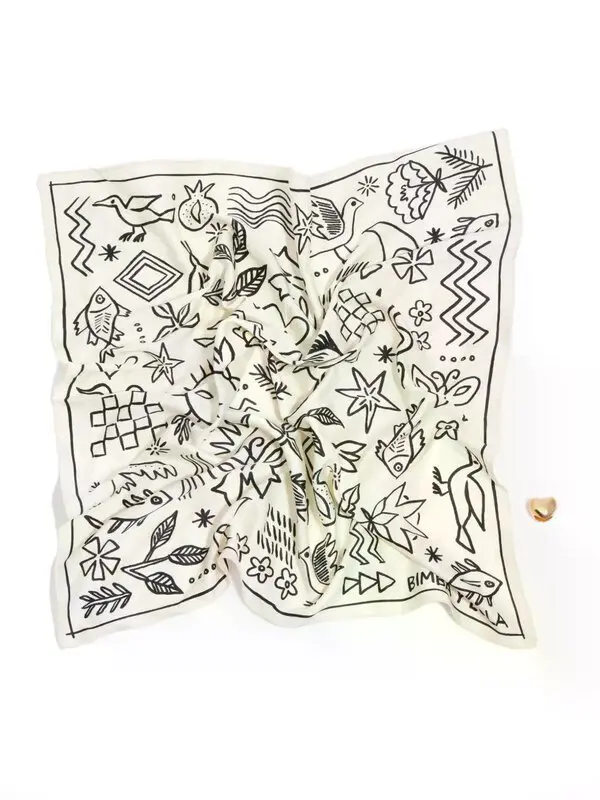 Bimba Y Lola Sketch-motif Scarf Bag Charm