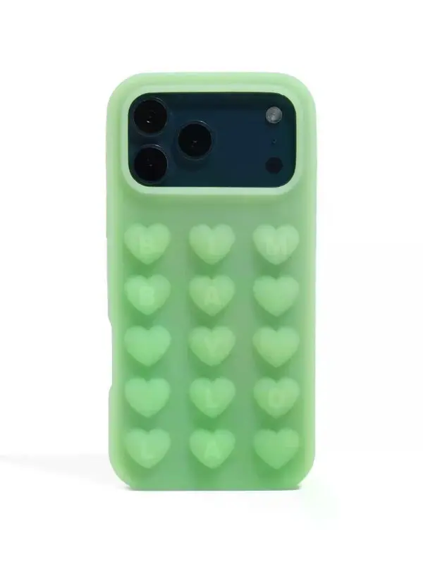 Bimba Y Lola Heart-embossed Iphone 17 Pro Max Case - Green