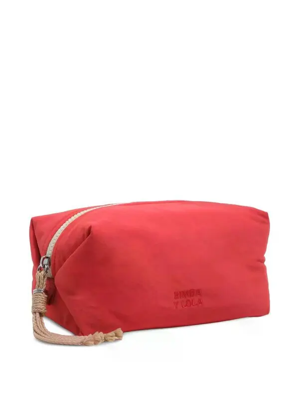 Bimba Y Lola Medium Embroidered Makeup Bag - Red