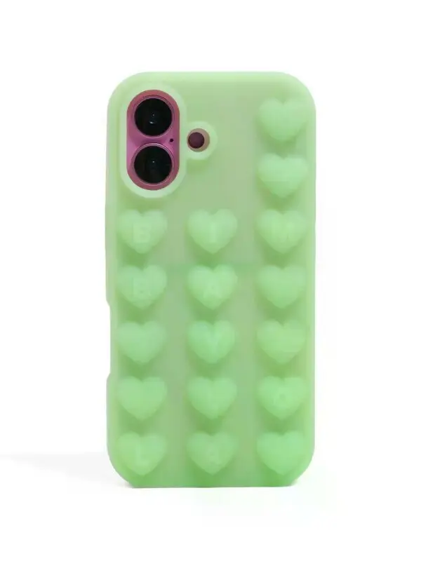Bimba Y Lola Heart-embossed Iphone 17 Case - Green