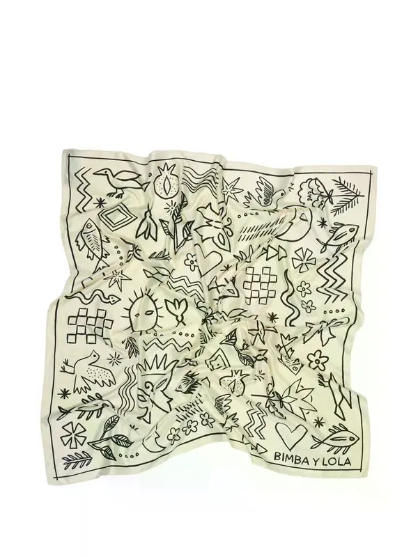 Bimba Y Lola Sketch-motif Scarf