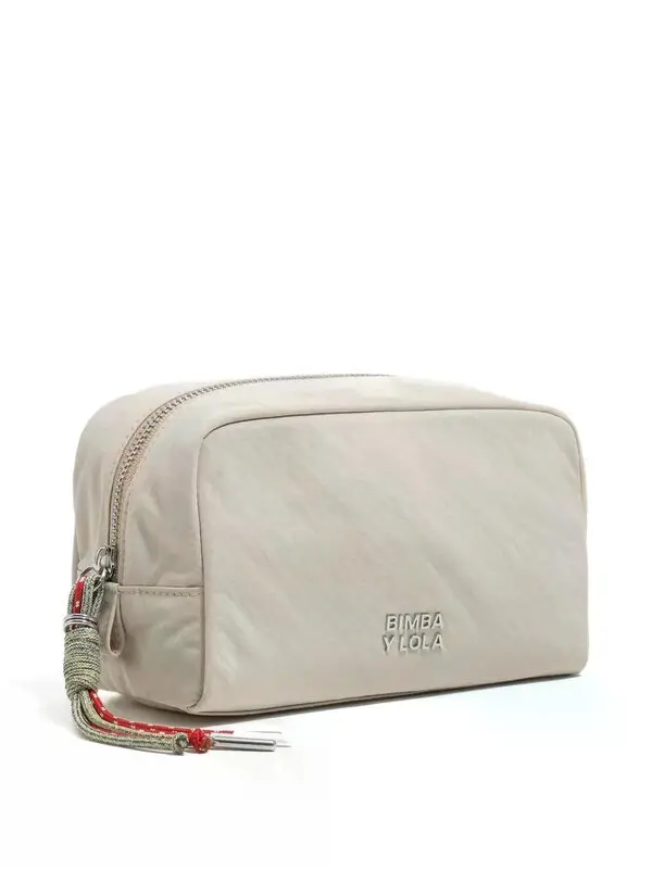 Bimba Y Lola Logo Plaque Knotted Puller Make-up Bag - Neutrals
