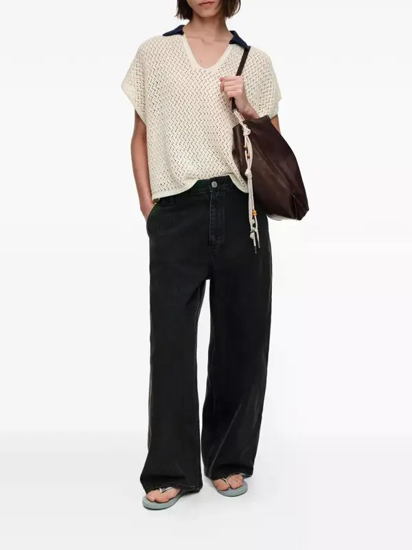 Bimba Y Lola Open-knit V-neck Top