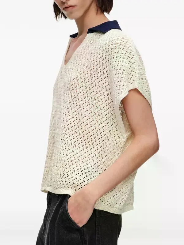 Bimba Y Lola Open-knit V-neck Top