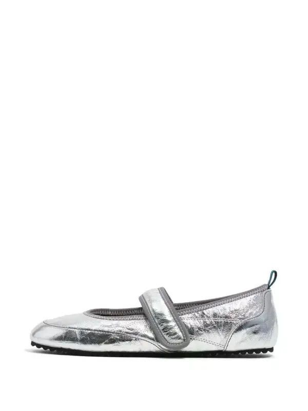 Bimba Y Lola Metallic Effect Touch-strap Ballet Flats