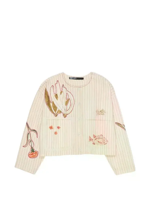 Bimba Y Lola Striped Printed Jacket
