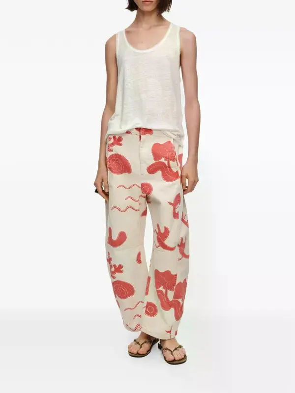 Bimba Y Lola Barrel Graphic-print Trousers