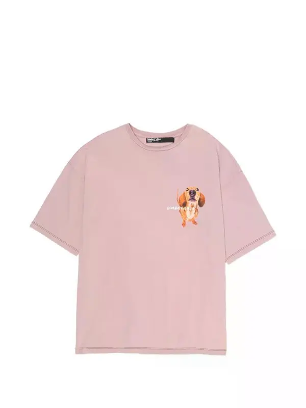 Bimba Y Lola Dog Print Cotton T-shirt - Pink