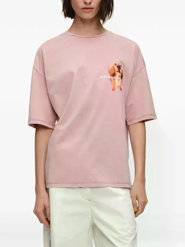 Bimba Y Lola Dog Print Cotton T-shirt