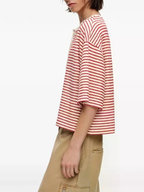 Bimba Y Lola Striped Lace-up T-shirt