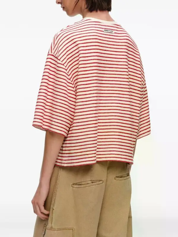 Bimba Y Lola Striped Lace-up T-shirt