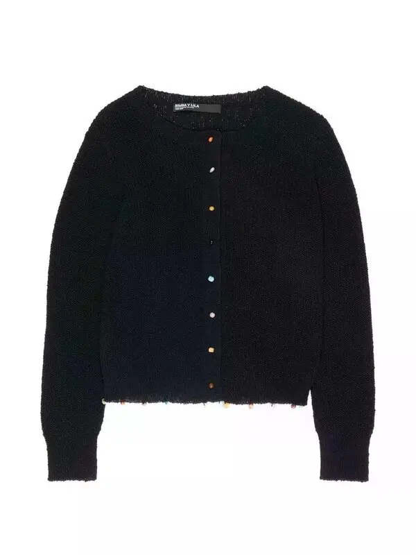 Bimba Y Lola Embellished Open-knit Cardigan