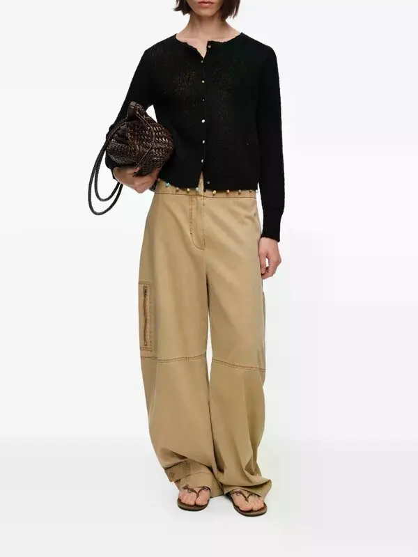Bimba Y Lola Embellished Open-knit Cardigan