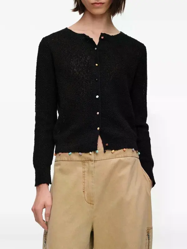 Bimba Y Lola Embellished Open-knit Cardigan