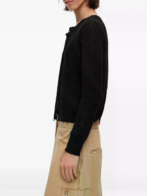 Bimba Y Lola Embellished Open-knit Cardigan