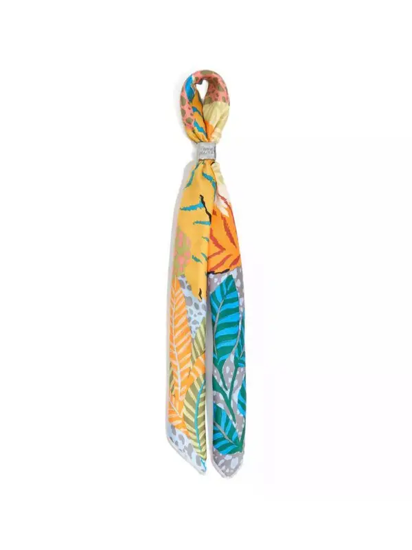 Bimba Y Lola Wild Scarf" Bag Charm With Tiger Print - Orange