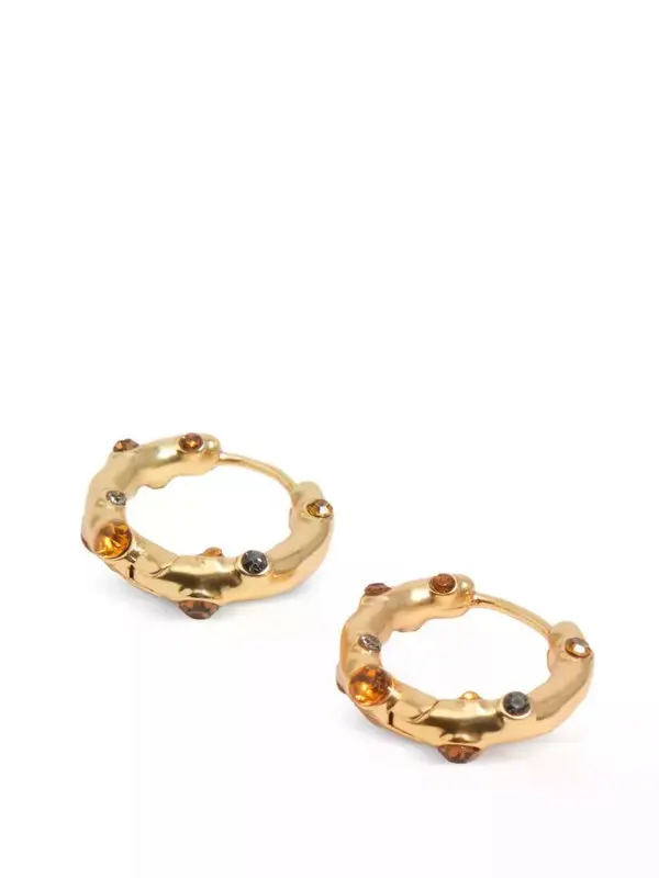 Bimba Y Lola Crystal Embellished Hoop Earrings