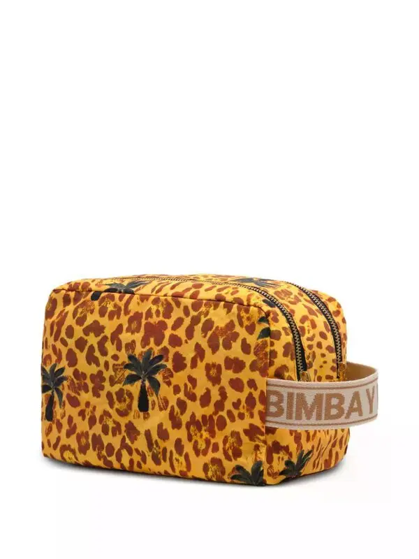 Bimba Y Lola Leopard Print Palm Motif Make-up Bag