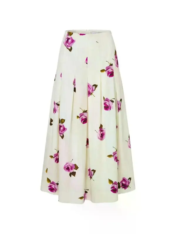 NICHOLAS Jordana Pleated Midi Skirt - Neutrals