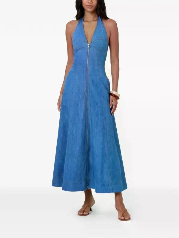 NICHOLAS Halterneck Zip-front Dress