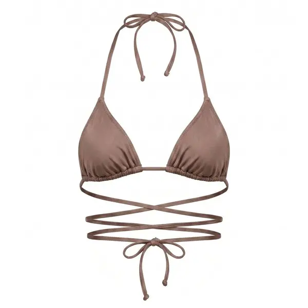 YESUDARE Dubai Triangle Bikini Top - Brown