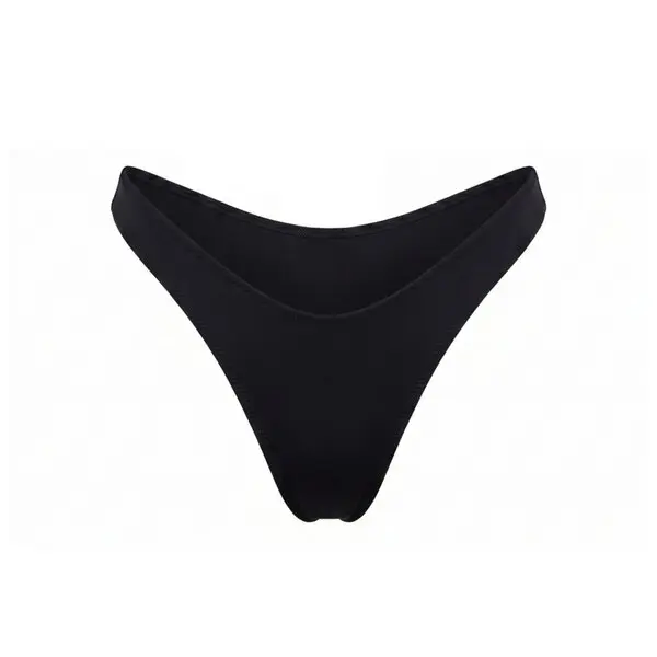 YESUDARE Dubai High-waisted V-shaped Bikini Bottoms - Black