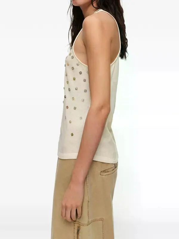 Bimba Y Lola Embellished Scoop Neck Top