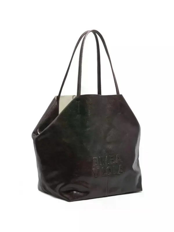 Bimba Y Lola Large Leather Shopper Bag With Embossed Logo