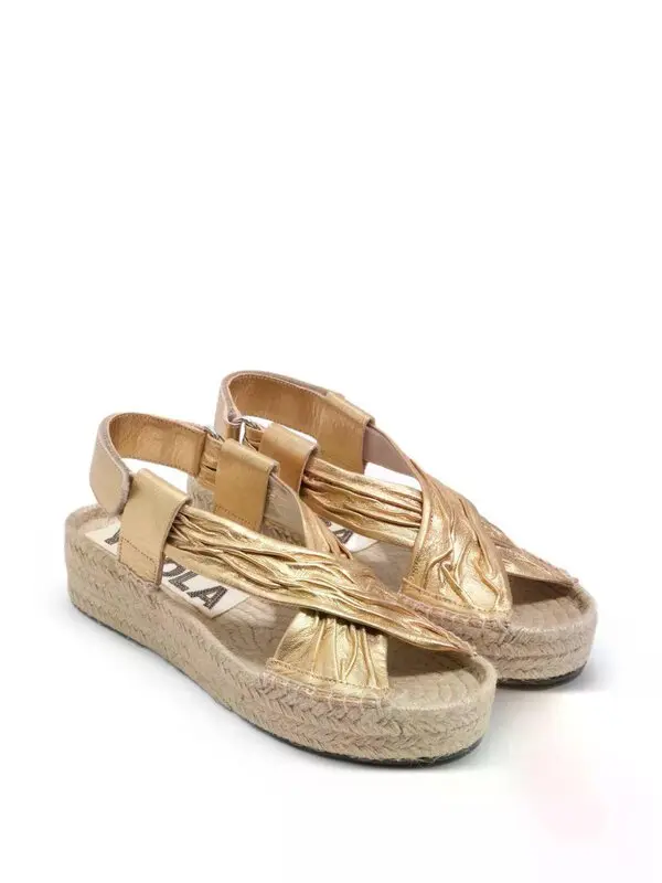 Bimba Y Lola Leather Jute Wedge Sandals