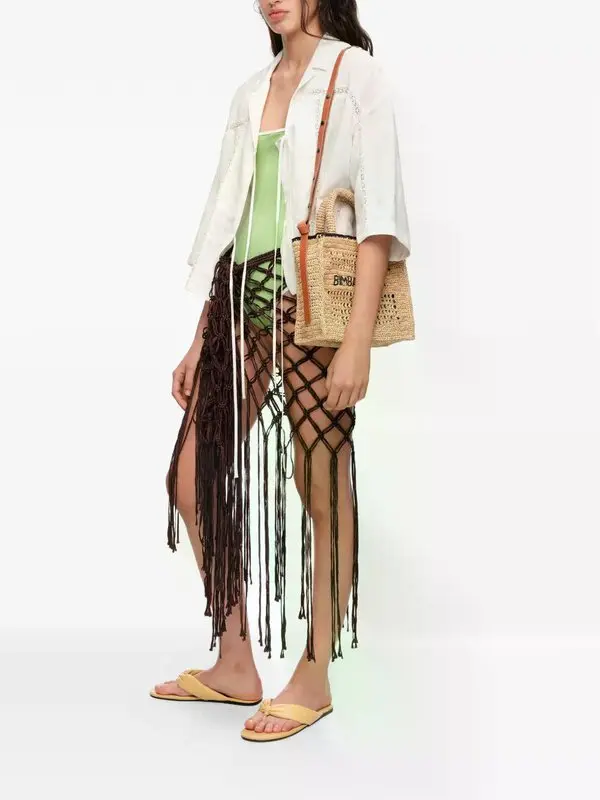 Bimba Y Lola Medium Raffia Cross Body Bag