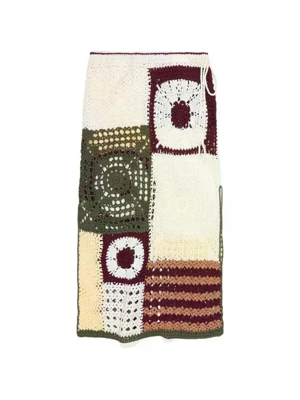 Bimba Y Lola Crochet Knit Patchwork Skirt