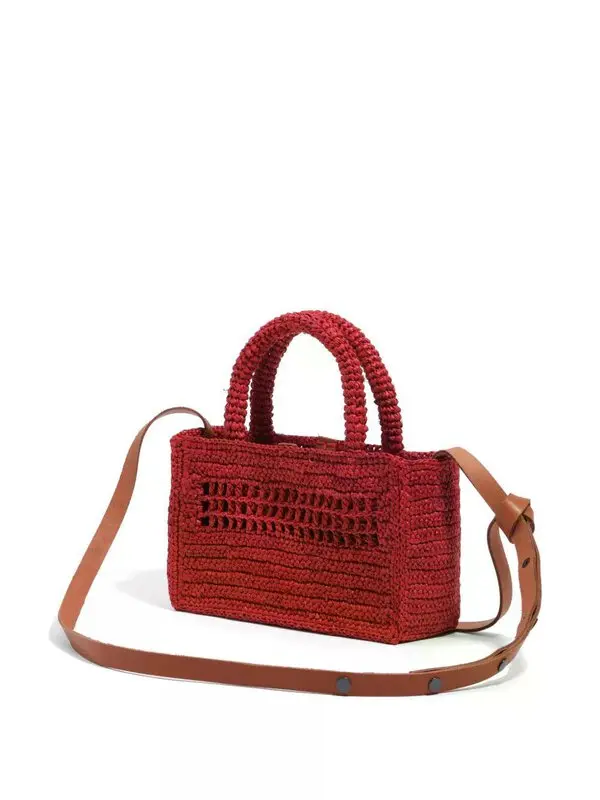 Bimba Y Lola Logo Embroidered Woven Mini Bag - Red