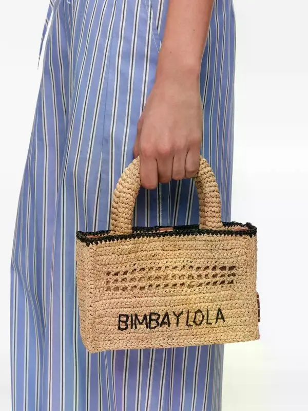 Bimba Y Lola Natural Raffia Braided Mini Bag - Neutrals