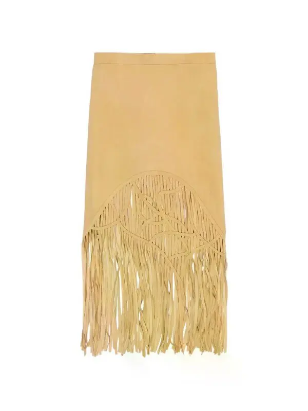 Bimba Y Lola Suede Fringe Skirt
