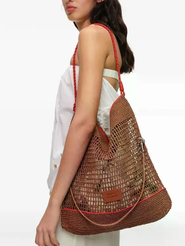 Bimba Y Lola Woven Shoulder Bag - Brown