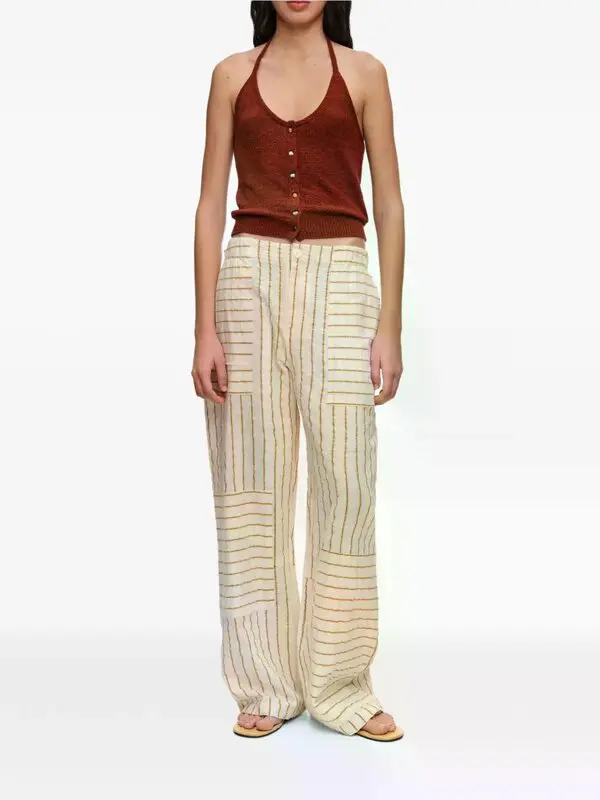 Bimba Y Lola Patchwork Striped Trousers
