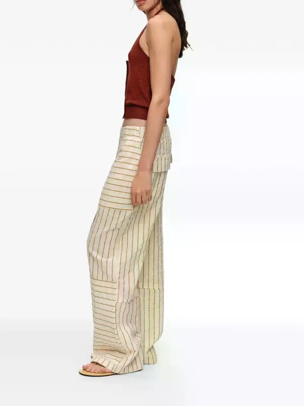 Bimba Y Lola Patchwork Striped Trousers