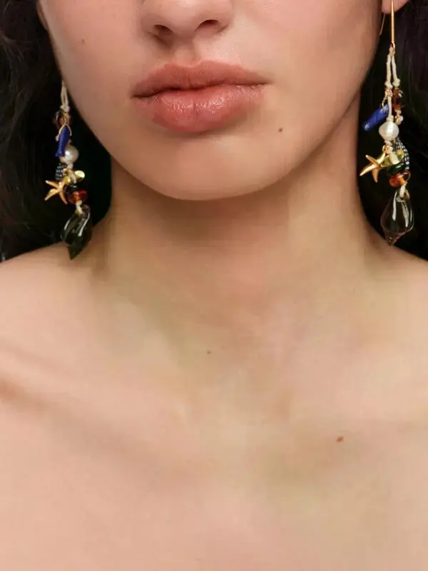 Bimba Y Lola Resin Shell Drop Earrings - Brown