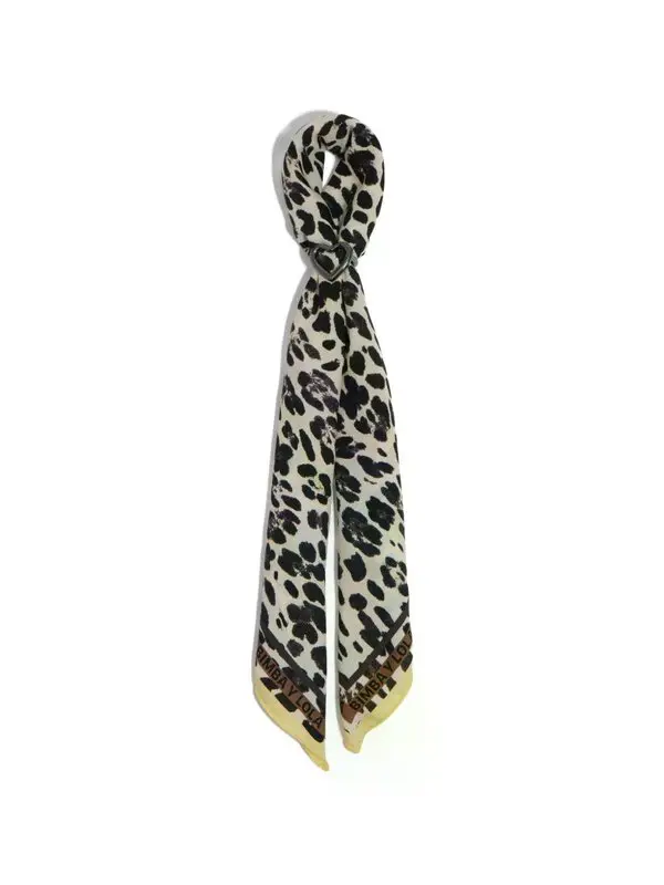 Bimba Y Lola Leopard-print Scarf Bag Charm - Black