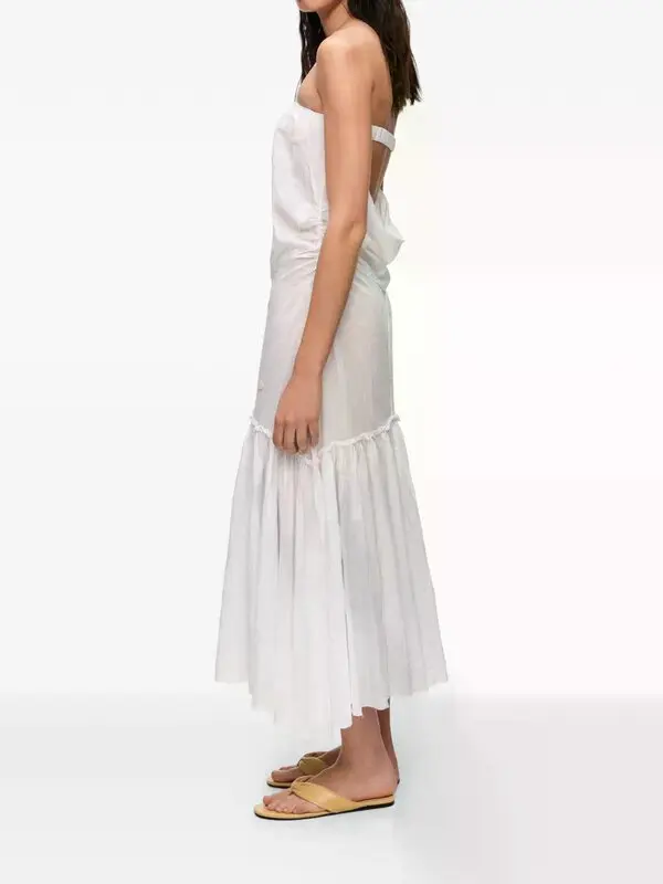Bimba Y Lola Strapless Sequin Embellished Ruffled Dress - White