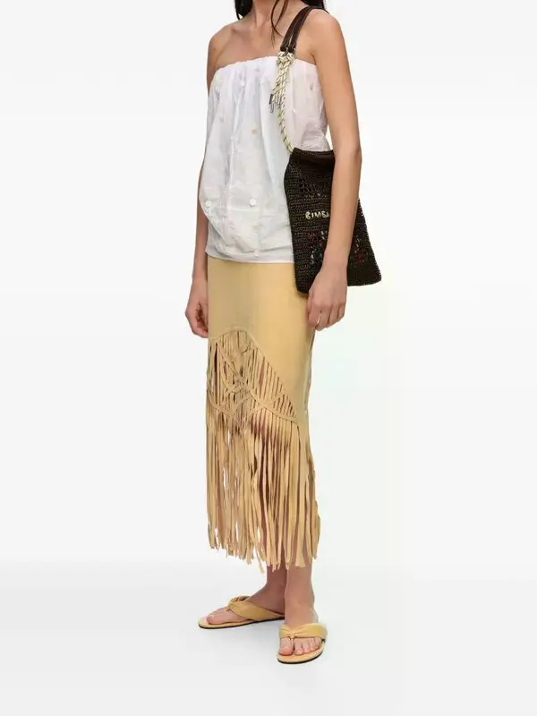 Bimba Y Lola Ruched Strapless Top - White