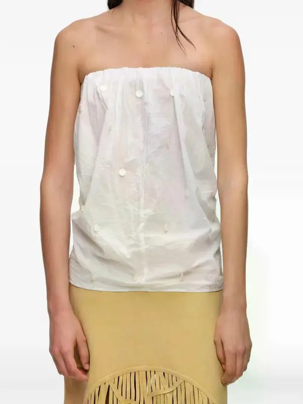 Bimba Y Lola Ruched Strapless Top - White