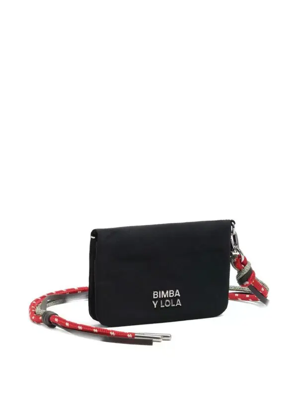 Bimba Y Lola Small Logo-print Rope-strap Wallet - Black