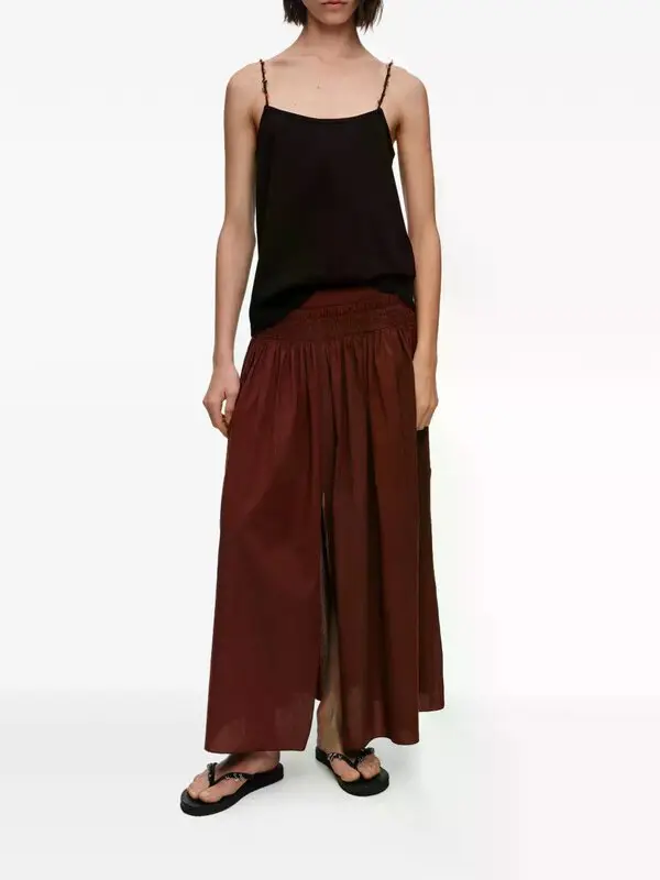 Bimba Y Lola Smocked Gathered Skirt - Brown
