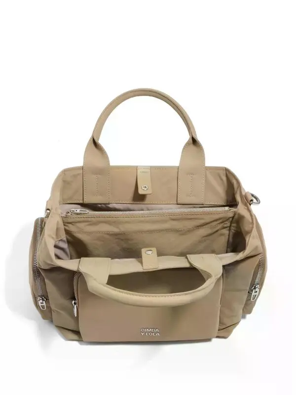 Bimba Y Lola Beige Logo Plaque Cross Body Bag
