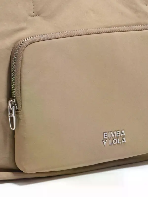 Bimba Y Lola Beige Logo Plaque Cross Body Bag