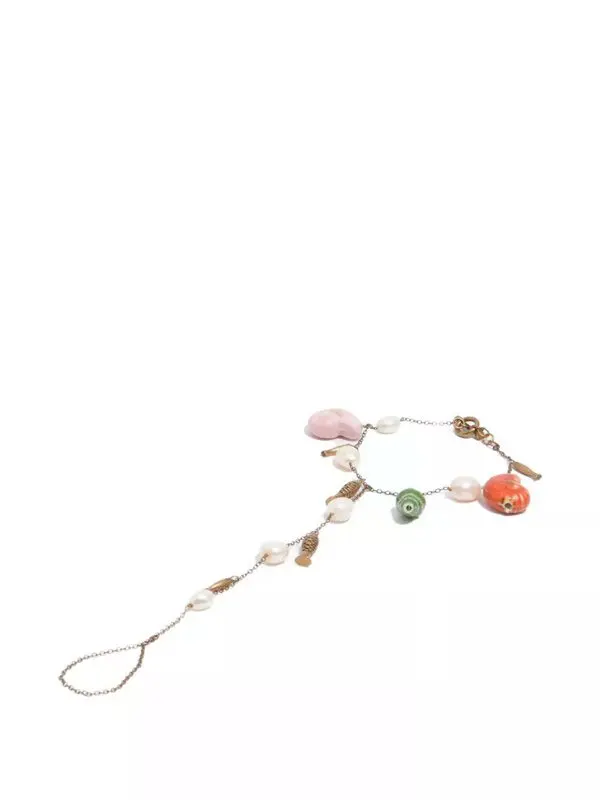 Bimba Y Lola Tone Ceramic Shell Charm Anklet - Gold